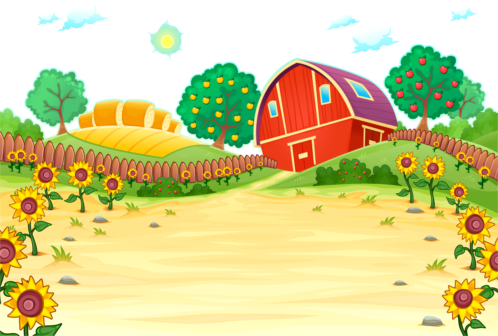 Download Farm House Illustration Royalty-Free Cartoon Red Clipart PNG ...
